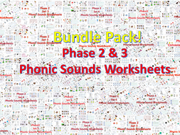 Phase 2 & 3 Phonic Sounds Worksheets Bundle | Teaching Resources