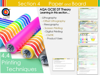 AQA GCSE DT -4- Paper and Board | Teaching Resources