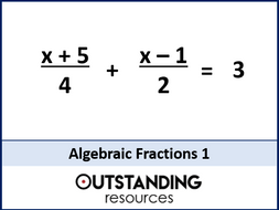 Algebraic Fractions 1 - Simplifying by Combining Fractions (includes ...