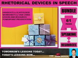 RHETORICAL DEVICES IN A SPEECH BUNDLE | Teaching Resources