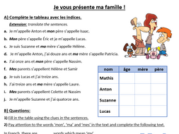 Ma famille | Teaching Resources