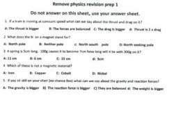 multiple choice KS3 physics test | Teaching Resources