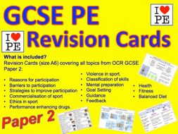 GCSE PE Revision Cards Paper 2 | Teaching Resources