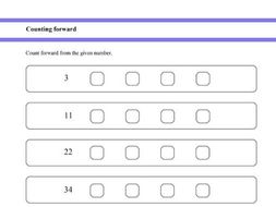 Counting forward from a given number for Year 1 and Year 2 students ...