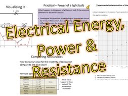 Electrical Energy, Power & Resistance | Teaching Resources