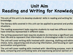 VCAL Literacy - Reading for Knowledge Task | Teaching Resources
