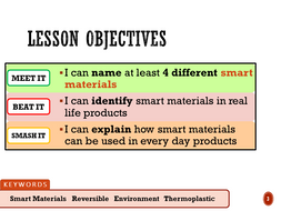 KS3 Design & Technology - Smart Materials | Teaching Resources