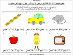 Measuring Mass Using Standard Units - Year 1 | Teaching Resources