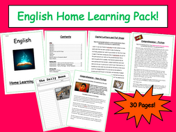 English Home Learning Packs KS3 | Teaching Resources