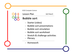 Lesson: Bubble sort, (lesson plan & x 6 resources) | Teaching Resources