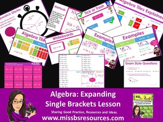 Expanding Brackets Lesson Bundle | Teaching Resources