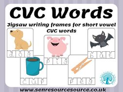 CVC word jigsaw writing frames | Teaching Resources