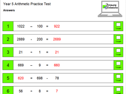 Year 5 Arithmetic Test | Teaching Resources