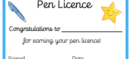 Pen Licence Certificates (UKS2) | Teaching Resources