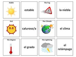 Weather: Spanish Vocabulary Card Sort | Teaching Resources