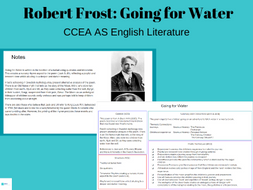 Robert Frost: Going for Water CCEA AS English Literature | Teaching ...
