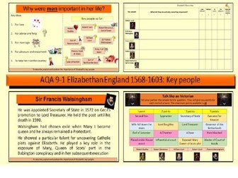 AQA GCSE 9-1 History Elizabethan England 1568-1603 Part 1 Bundle ...