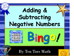Negative Numbers Bingo game | Teaching Resources