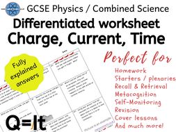 Charge, Current, Time Q=It - GCSE Physics and/or Combined Science ...