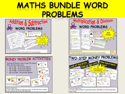 Add, Subtract, Multiply, Division Maths Word Problem Bundle | Teaching ...