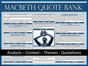 Macbeth Quote Bank Bundle - A3 - Revision by creativesquirrel ...