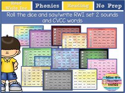 RWI Set 2 sound and CVCC Roll and read game board | Teaching Resources