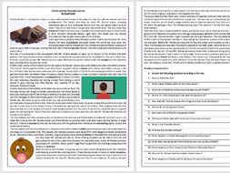 Charlie and the Chocolate Factory by Roald Dahl - Reading Comprehension ...