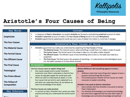 Aristotle's Four Causes - Knowledge Organiser | Teaching Resources
