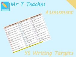 Year 5 Writing Targets Assessment | Teaching Resources