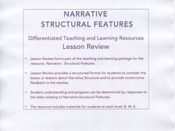 Narrative Structural Features : Lesson Review | Teaching Resources