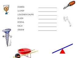 Simple Machines Word Scramble | Teaching Resources
