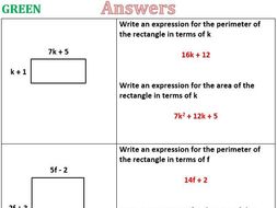 Writing Expressions for Area and Perimeter of Rectangles Differentiated ...