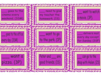 Subject Pronouns 6 English Legal Text Game Bundle | Teaching Resources