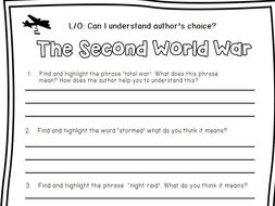 Reading Comprehension WW2 Overview Non-Fiction With Skill Specific ...