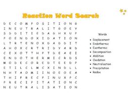 Reaction Word Search | Teaching Resources