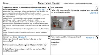 Temperature Changes Required Practical AQA Lesson | Teaching Resources