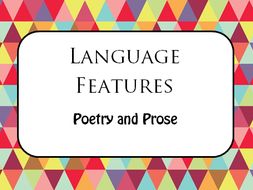 Language Features (Poetry and Prose) Table | Teaching Resources