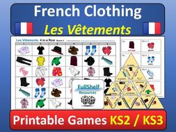 French Clothing Games (Les Vetements) | Teaching Resources