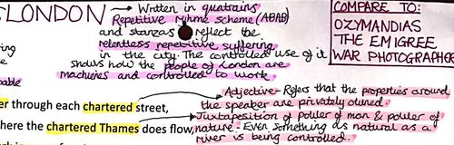 London Annotated Poem - GCSE Power and Conflict | Teaching Resources