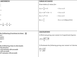 Calculator Skills Revision by simonfa | Teaching Resources