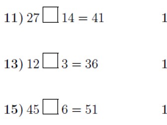 Missing operations worksheets (with solutions) | Teaching Resources