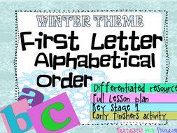 Winter Theme- First letterAlphabetical Order | Teaching Resources