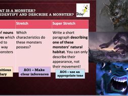 KS3 Descriptive Writing (Sensory Language) - Describing a Monster ...