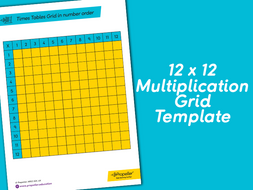 12x12 Multiplication Square Blank Template | Teaching Resources