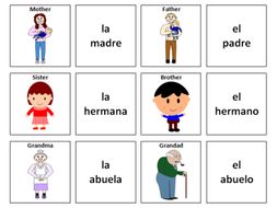 Family: Spanish Vocabulary Card Sort | Teaching Resources