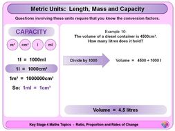 Metric and Imperial Units: Length, Mass and Capacity KS4 | Teaching ...