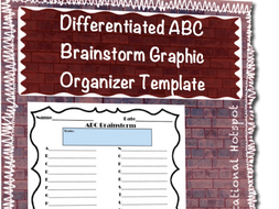Differentiated ABC Brainstorm Graphic Organizer Template | Teaching ...
