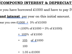 Compound Interest and Depreciation GCSE (9-1) | Teaching Resources