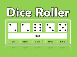 Dice Roller (1-5 dice for IWB: Probability/Games) | Teaching Resources