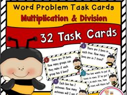 Bee Word Problem Task Cards using Multiplication and Division ...